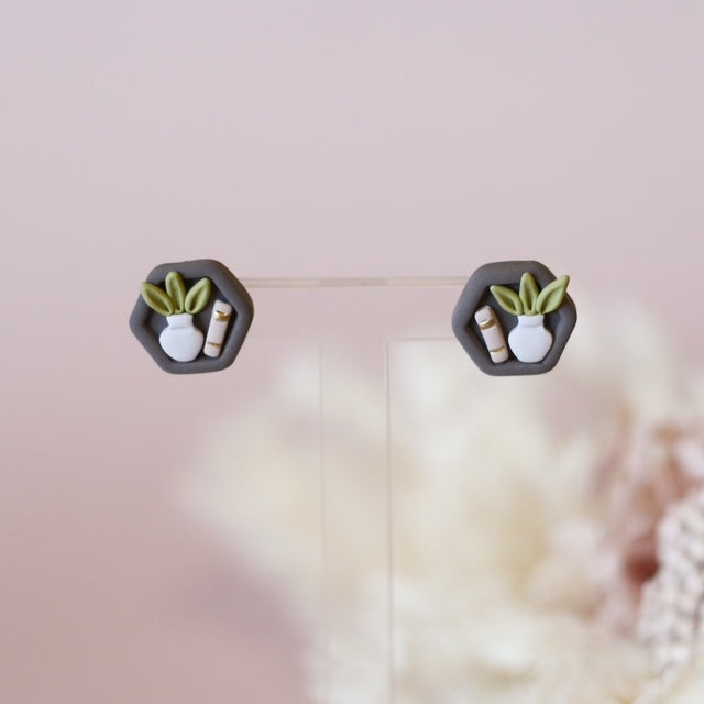Grey Shelf Studs – Violette Charms